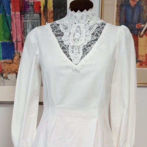 Authentic Original Vintage Style | Tops | Vintage Romantic 8s White ...